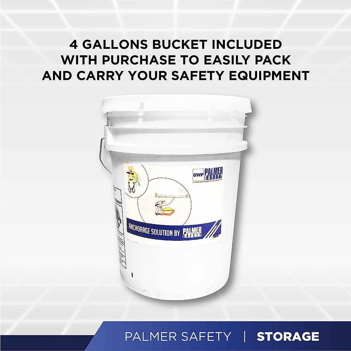 Palmer Safety Harness, 50ft Vertical Rope and Anchor Set I Construction Fall Arrest Kit for Roofers and Construction Workers I OSHA and ANSI Compliant Equipment