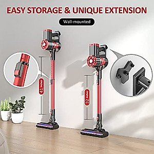 PRETTYCARE Cordless Vacuum Cleaner, 180W Powerful Suction Stick Vacuum with 35min Long Runtime Detachable Battery, 4 in 1 Lightweight Quiet Vacuum Cleaner Perfect for Hardwood Floor Pet Hair