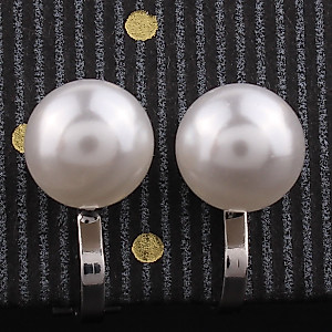 Simulated Pearl Clip Earrings No Pierced Charm Jewelry Silver/Gold Plated 8mm&12mm Pearl (8mm silver plated)