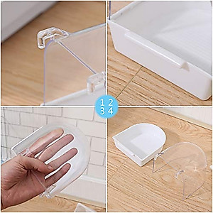 UEETEK Caged Bird Bath - Bird Cage Parrot Supplies Bathing Tub for Small Brids Canary Budgies Parrot (Random Color)