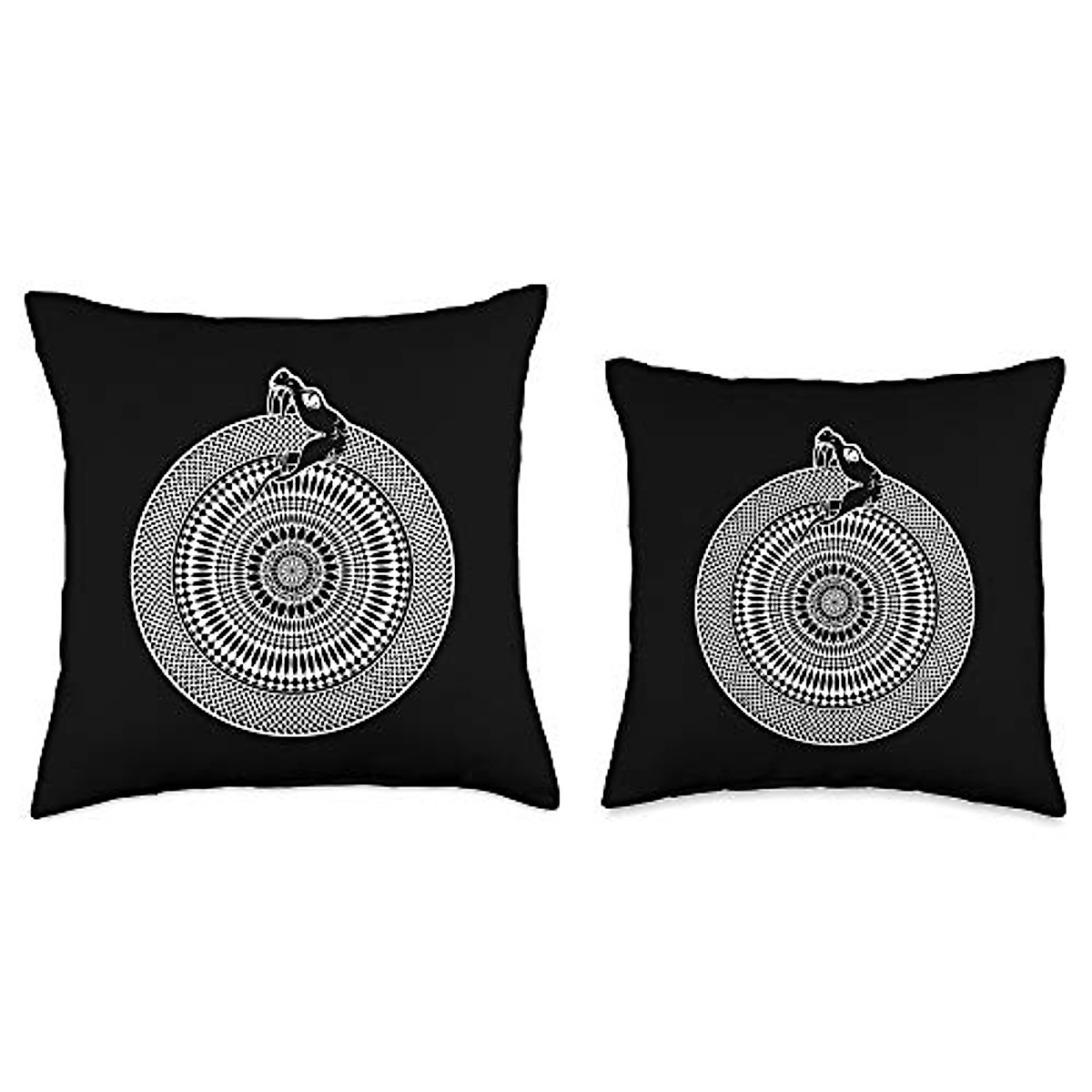 Hecate's Wheel Ouroboros Hekate Pagan Witch Symbol Hecate's Wheel Ouroboros Goddess Hekate Pagan Witch Symbol Throw Pillow, 16x16, Multicolor