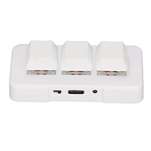 3 Key Macropad, RGB Backlit OSU HID Standard Keyboard, Mechanical Gaming Keyboard Programming Macro, with USB Interface for Computer(White)