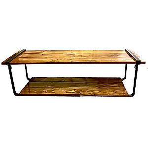 Kalalou Set of Double Recycled Wood and Metal Shelves