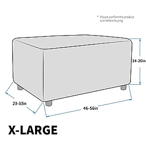 MAXIJIN Newest Jacquard Ottoman Slipcovers Folding Storage Stool Furniture Protector Cover Soft Thick Rectangle Foot Rest Slipcover with Elastic Bottom (Ottoman X-Large, Army Green)