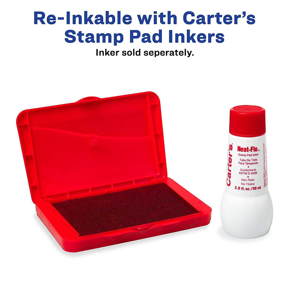 Carter's Felt Red Stamp Pad, 2.75 x 4.25 Inch Ink Pad (21071)