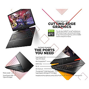 HP OMEN 17 Premium Gaming Laptop PC, 17.3 FHD 144Hz IPS Display, Intel Core i7-10750H, RTX 2070 8GB, 32GB DDR4 RAM, 1TB SSD + 1TB HDD, Webcam, RGB Backlit Keyboard, WiFi 6, Win 10 Home, Black