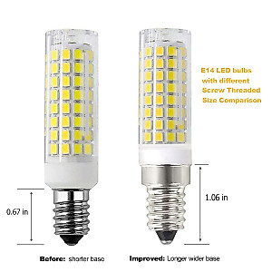 SZHZS E14 Dimmable LED Bulb Cooker Hood Range Hood Light Bulbs, E14 Base 7W Equivalent to 75 Watt Bulbs Daylight White 6000K AC110V-120V for Chandeliers, Ceiling Fan, Pendant Light