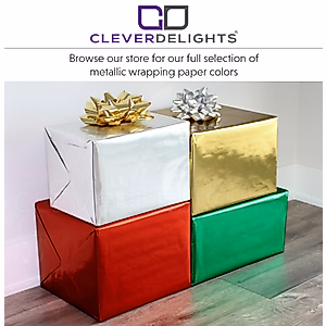 CleverDelights Metallic Silver Wrapping Paper - 30" x 300" JUMBO Roll - 62.5 SqFt - Shiny Gift Wrap Paper