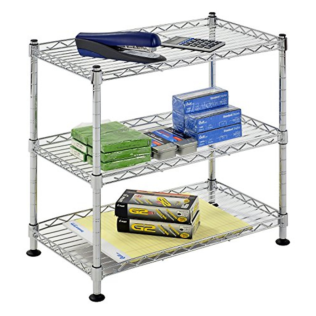 Muscle Rack WS181018-C Steel Adjustable Wire Shelving, 3 Shelves, Chrome, 18" Height, 18" Width, 264 lb. Load Capacity