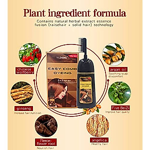 Brown Hair Dye Shampoo YIZHONG Light Golden Brown Hair Color For Gray Hair Coverage Permanent Hair Dye Shampoo For Women Men Easy Comb Dyeing