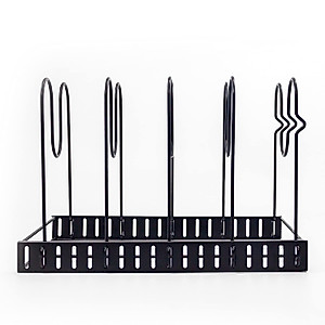 Pot Rack Organizers, Lid Organizer for Pots and Pans, 8 Tiers Pots and Pans Organizer with 3 DIY Methods, Adjustable Pot Lid Holders Pan Rack for Kitchen Counter and Cabinet by KAUKKO (KKS21-8 Tiers)