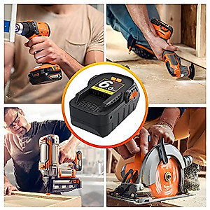 [Upgraded] 6.0Ah 18V Replacement Battery Compatible with RIDGID 18V Drill Battery R840085 R840086 R840087 R840083 R840084 AC840087P AC840086 AC840085 Power Tool Replacement Battery for RIDGID (2Pack)