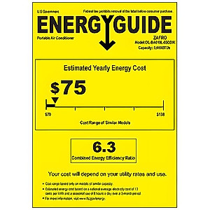 ZAFRO 8,000 BTU Portable Air Conditioners, Air Conditioner for Room Up to 350 Sq.Ft, 3-in-1 Portable AC Unit Cool & Dehumidifier & Fan Modes with Remote Control/Drain Hose, White