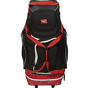 Rawlings | R1502 Wheeled Catcher's Bag | Baseball/Softball | Scarlet
