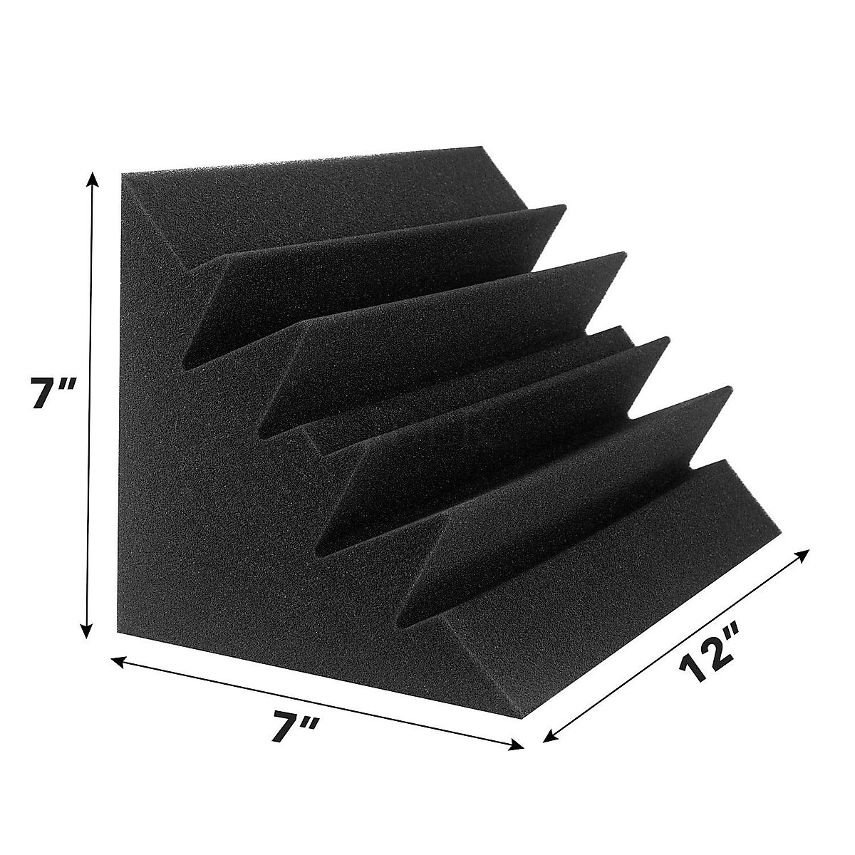 JBER 8 Pack Acoustic Foam Bass Trap Studio Foam 12" X 7" X 7" Soundproof Padding Wall Panels Corner Block Finish for Studios Home and Theater,KTV