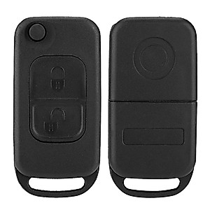 KIMISS Remote Key Shell, Flip 2 Button Remote Key Fob Case Shell Cover Fit For Mercedes Benz SLK Class E113 ACES W168