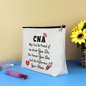 CNA Gift Cosmetic Bag Certified Nursing Assistant Gifts CNA Appreciation Gift Makeup Bag CNA Thank You Gift CNA Week Gifts Retirement Thanksgiving Birthday Gift for CNA Coworker Volunteer Travel Pouch