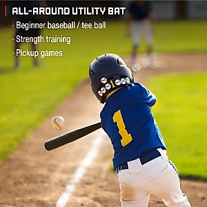Aluminum Baseball Bat - 28 Inch 13 Oz - Ultra-Lightweight Fungo Bat for Softball, Home Defense, Training, Security, and Protection - KOTIONOK