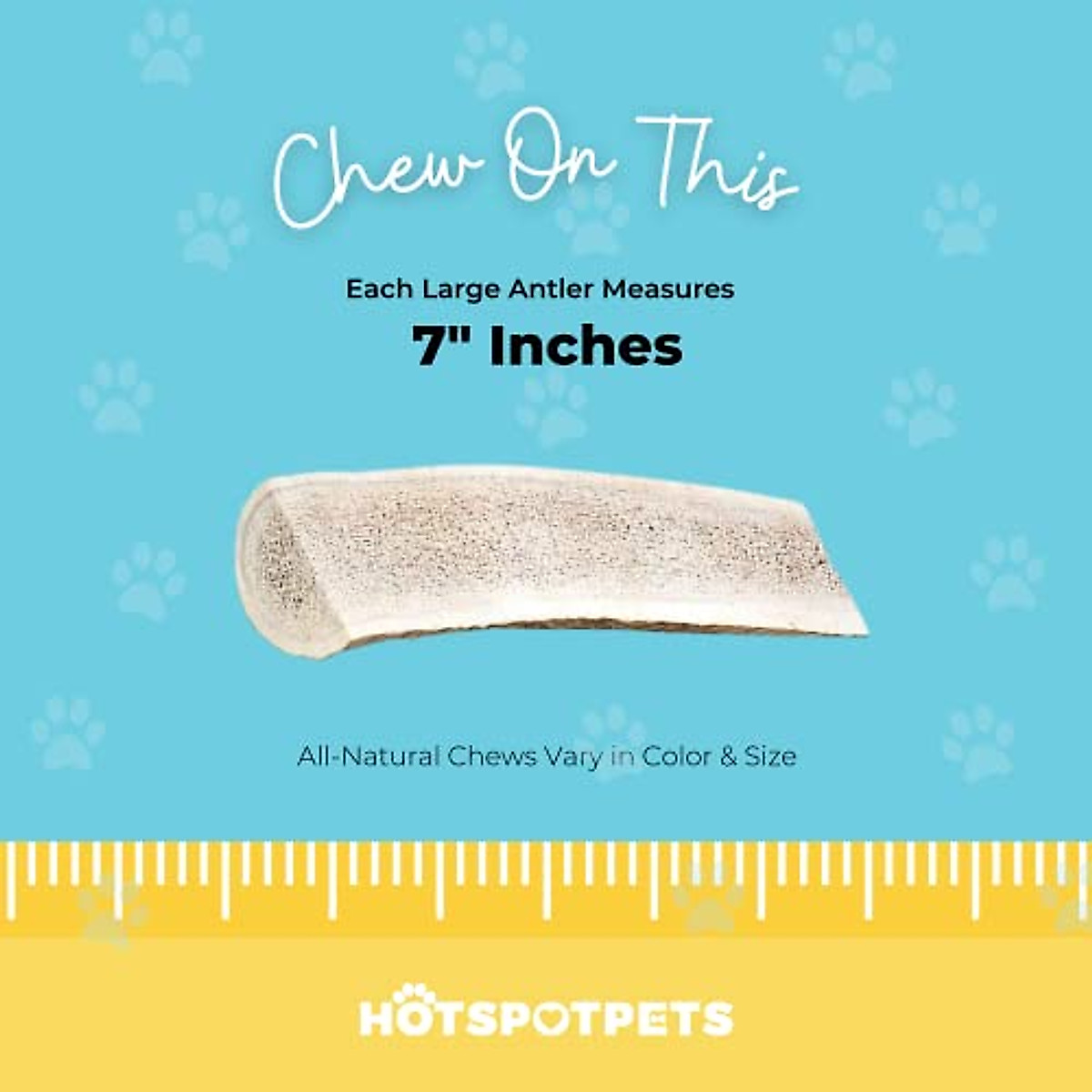 hotspot pets Premium Split Elk Antlers for Dogs - 7 Inch Large Antler Dog Chews (2 Pack) Naturally Shed Antler Bone for Large Breed Aggressive Chewers - Made in USA - Promotes Dental Hygiene