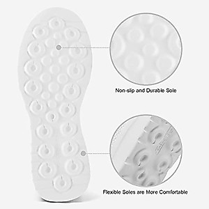 KOLILI Women Tennis Road Running Workout Shoes Lightweight Energycloud Slip on Fashion Soft Cushion Sneakers White Leopard Size 6