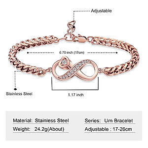 Imrsanl Cremation Jewelry Infinity Urn Bracelet for Ashes Stainless Steel Ashes Bracelet Bangles Keepsake Memorial Jewelry Ash Holder for Women Men - Adjustable (Infinity-Rose)