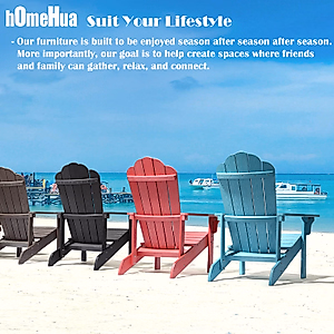 Adirondack Chair Weather Resistant , Hard Plastic Adirondack Chair with Cup Holder, Comfortable Easy to Assemble and Maintain, Outdoor Chair for Patio, Backyard Deck, Fire Pit & Lawn Porch - Red