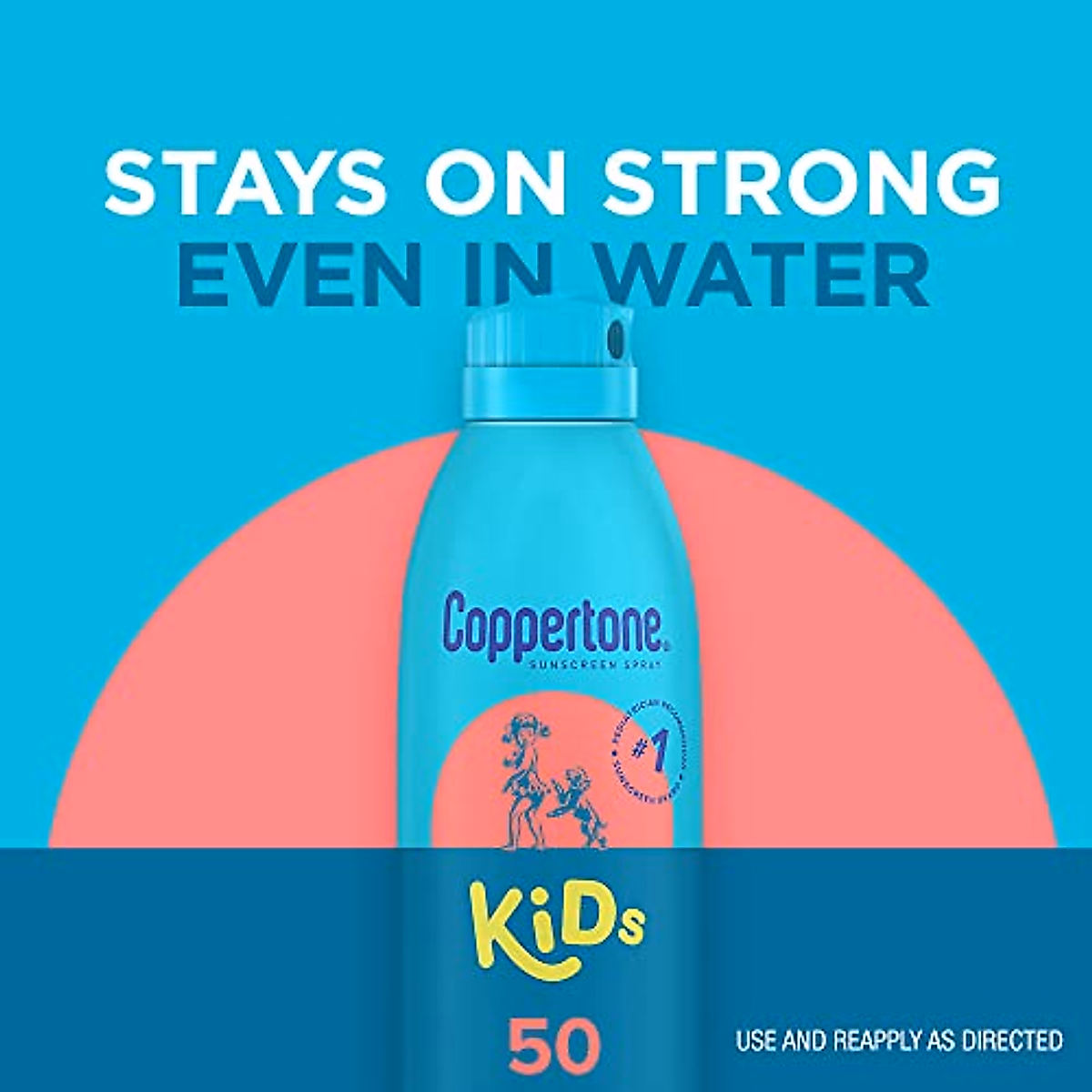 Coppertone Kids Sunscreen Spray SPF 50, Water Resistant Spray Sunscreen for Kids, #1 Pediatrician Recommended Sunscreen Brand, Broad Spectrum SPF 50 Sunscreen Pack, 5.5 Ounce (Pack of 2)