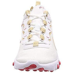 Nike Women's React Element 55 Running Shoes (7, Desert Ore/White)