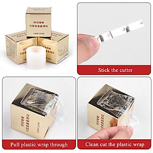 4 PCS Disposable Eyebrow Tattoo Plastic Wrap Preservative Film For Professional Eyebrow Lips Permanent Make Up Supplies Wrap Cover Tape Roll (4 Rolls Preservative Film)