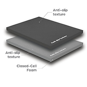 NÖRSK Kid's Floor Play Mat, Interlocking Foam Puzzle Tiles and Borders, 4-Pack, 16 Square Feet, Black/Gray