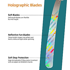 4pcs Fly Fans for Tables, Fly Repellent swatter to Keep Flies Away, Portable Fly Deterrent Spinner for Picnic, Restaurant, Party, Home, BBQ (Black)