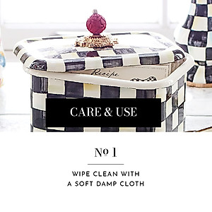 MACKENZIE-CHILDS Royal Check Enamel Recipe Box, Cute Recipe-Card Box