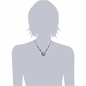 1928 Jewelry Women's Rose Gold Tone Manor House Faux Pearl Purple Flower Heart Pendant Necklace 15" + 3" Extender