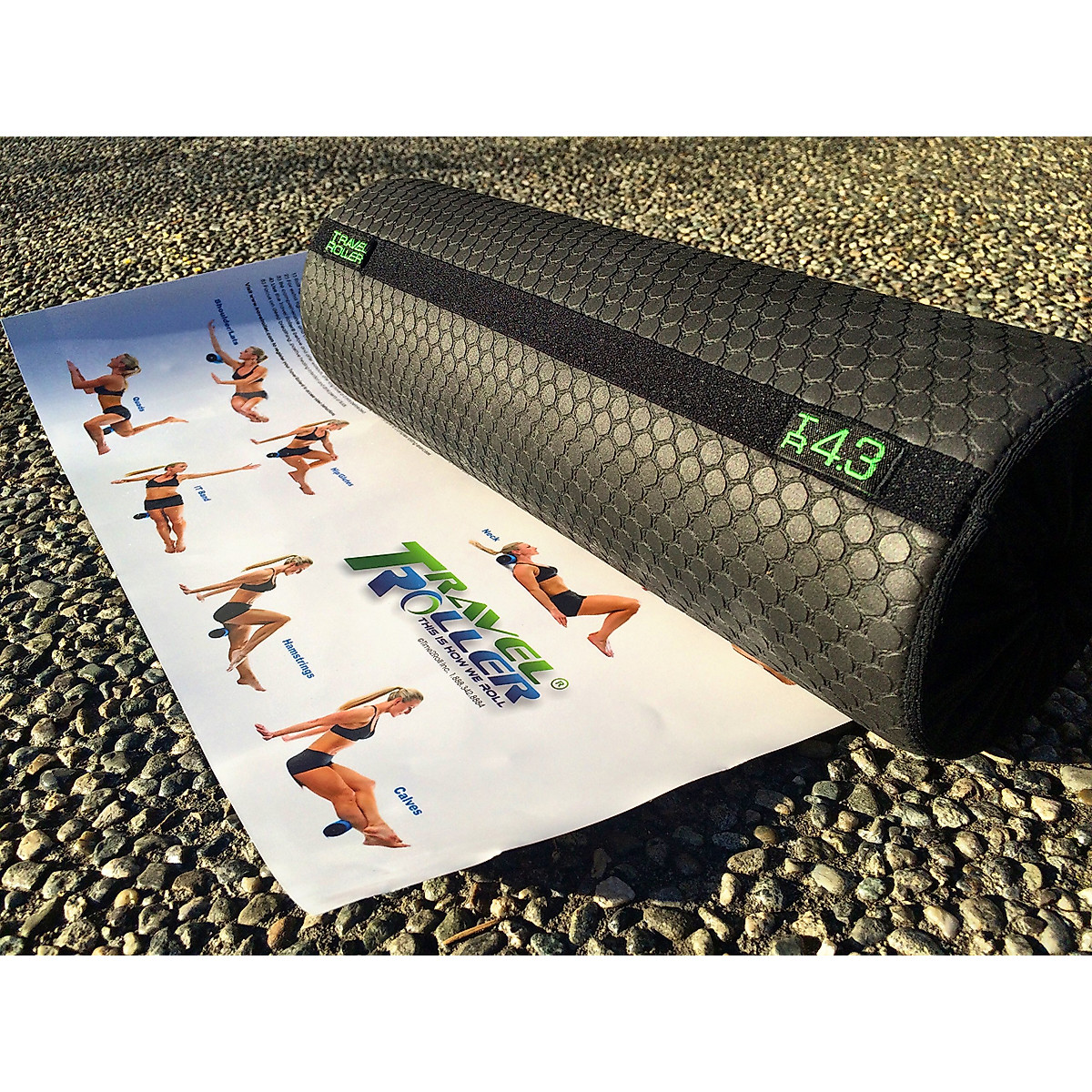 Travel Roller 4.3 Original Foam Roller - Blue, Includes Exersice poster and Free online Instructions