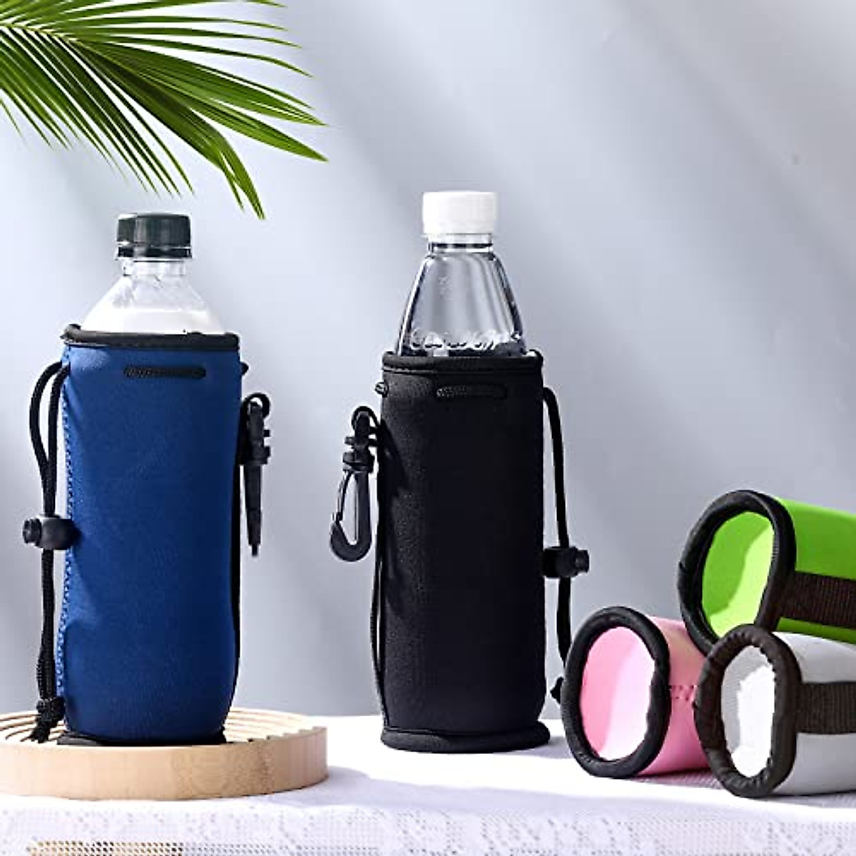 10 Pack Neoprene Water Bottle Sleeves Insulators Beverage Bottle Can Sleeves Covers 16 17 oz Coolers Holder Non Slip Water Bottle Cover Sleeve