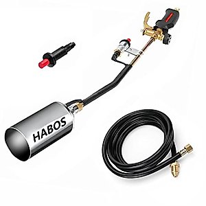 Propane Weed Torch Burner Kit, Flame Thrower,High Output 700,000 BTU, Weed Torch Wand with 6.5 ft Hose, for Ice Snow Melter, Roofing, Roads