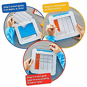 hand2mind Build-A-Grid, Dry Erase Multiplication, 3rd Grade Math, Multiplication Manipulatives, Fraction Manipulatives, Multiplication Game, Montessori Math, Homeschool Supplies (Set of 1)