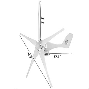 SmarketBuy Wind Turbine 1200W DC 12V Wind Turbine Generator with 5 Blades Wind Turbine Kit for Homes Energy Supplementation