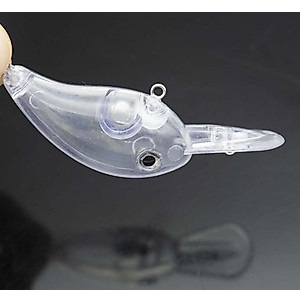 10PCS Unpainted Lure Blanks 4.89g 6.2cm with Free 5mm Eye Crankbait Simulation Blank Body Clear Hard Baits Trout Salmon Minnow Lure Popper Lures Topwater Freshwater 8420