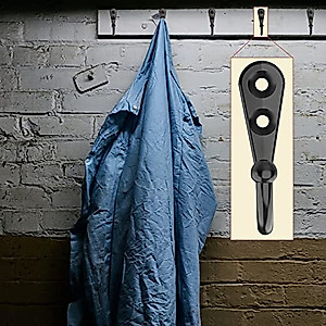 Aufuga Decorative Wall Hook Robe Small Hanger Iron Hooks Single Rustic Hooks Hanging Hat Key Holder Wooden for Coat, Bag (Black+Bronze)