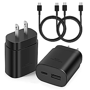USB C Fast Charger, 25W Samsung Charger Fast Charging, Dual Port C Charger with 6FT Cable for Samsung Galaxy S23,S22, S22 Plus, S20/S21 Ultra Plus, Note 20/ Note 10 Plus,PPS Charger and Charger Cord