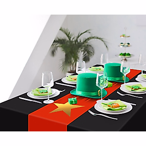 Oudain Movie Night Tablecloth Plastic Waterproof Rectangle Movie Theme Table Covers for Movie Theme Party Supplies Red Carpet Birthday Party Decor, 54 x 108 Inch(Star,3 Pcs)