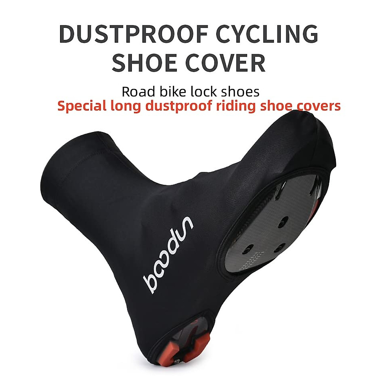 HANILI Cycling Shoe Covers, Bike Overshoes for Women Men, Dustproof Zippered Bicycle Overshoes for Men Women, Road Mountain Bike Booties-Red||XL