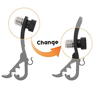 Alnicov Black Drum Mic Shockproof Clamp Metal Movable Mount Kit Hard Groove Gear Universal Mic Clip Adjustable