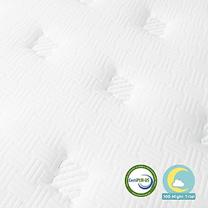 TeQsli Queen Mattress 12 inch Hybrid Mattress with Gel Memory Foam Innerspring Mattress in a Box for Pressure Relief & Cooling Sleep Queen Size Mattress, 100 Nights Trial