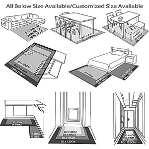 Area Rug for Bedroom, 8 x 10 Feet Indoor Soft Fluffy Large Carpet with Low Shaggy for Bedroom Dining Room Home Office Decor Under Kitchen Table Washable Yellow Black Gray Geometric Stripes