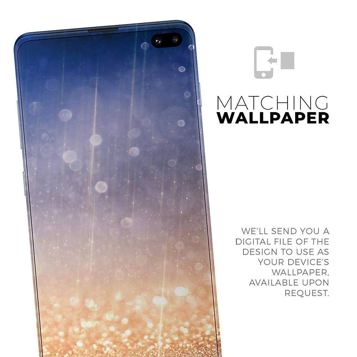 DesignSkinz Blue and Orange Scratched Surface with Glowing Gold Protective Vinyl Decal Wrap Skin Cover Compatible with The Samsung Galaxy S20 (Screen Trim & Back Glass Skin)