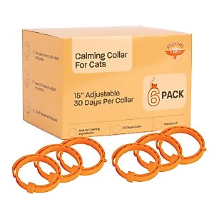 6 Pack Calming Collar for Cats - Calming Cat Collar, Cat Pheromone Collar, Cat Calming Collar for Anxiety - Efficient Relieve Reduce Stress Relief for Cats, Ideal for Meowing and Anxiety Reduction