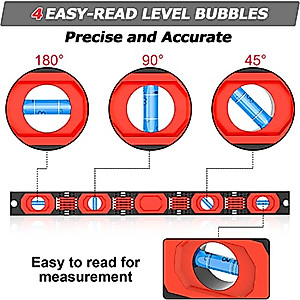 Weton Multi-function Foldable Level, 24 Inch Multi-Angle Measurement Woodworking Tools with Easy-Read Level Bubbles, Precise Leveling for Various Corners Stairs, Carpenters,Woodworkers