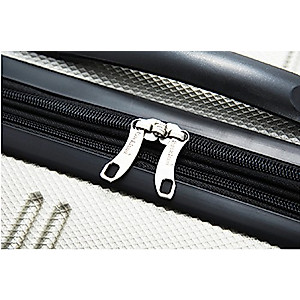 Rockland Melbourne Hardside Expandable Spinner Wheel Luggage, Silver, 2-Piece Set (20/28)